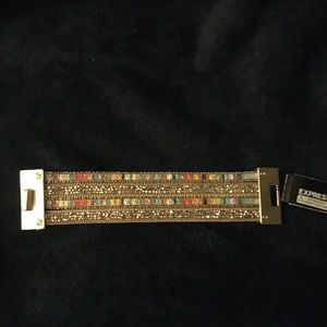 Express | Jewelry | Nwt Express Stripe Stone Turnlock Cuff Bracelet ...